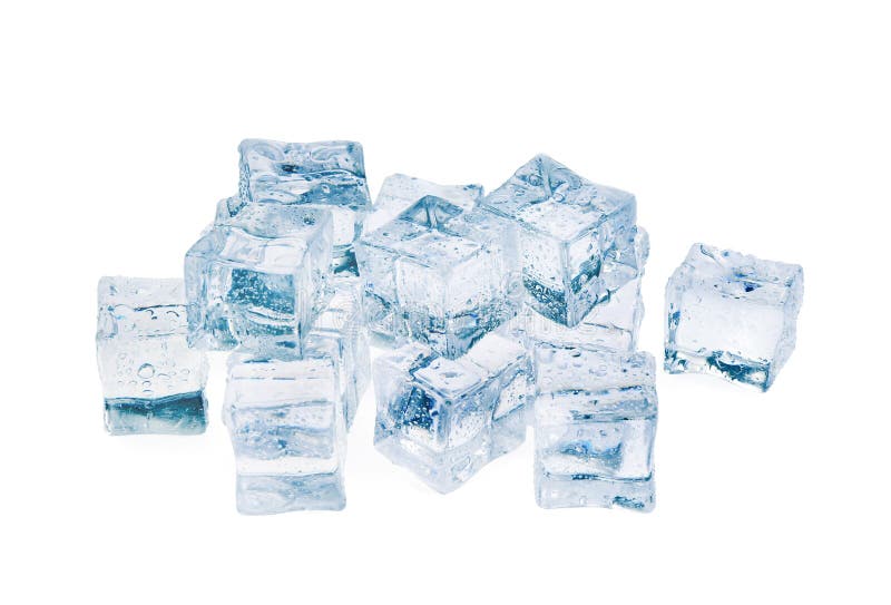 Crystal Clear Ice Cubes Isolated on White Stock Photo - Image of ...