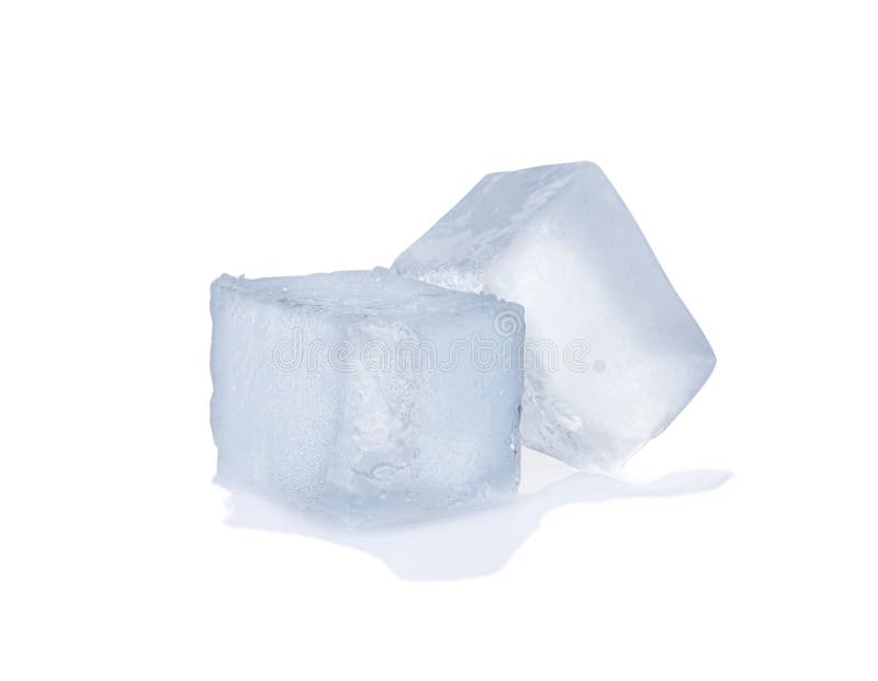 Crystal Clear Ice Cubes Isolated on White Stock Photo - Image of ...