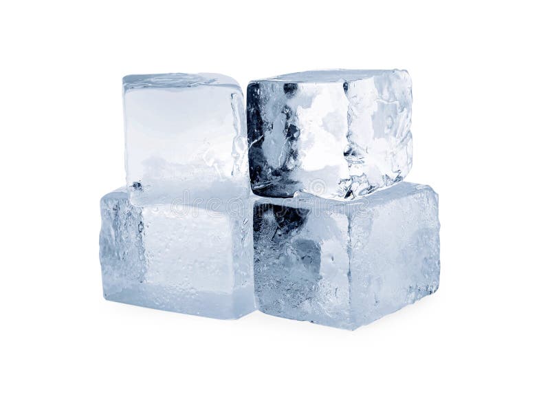 Crystal Clear Ice Cubes Isolated on White Stock Photo - Image of cold ...