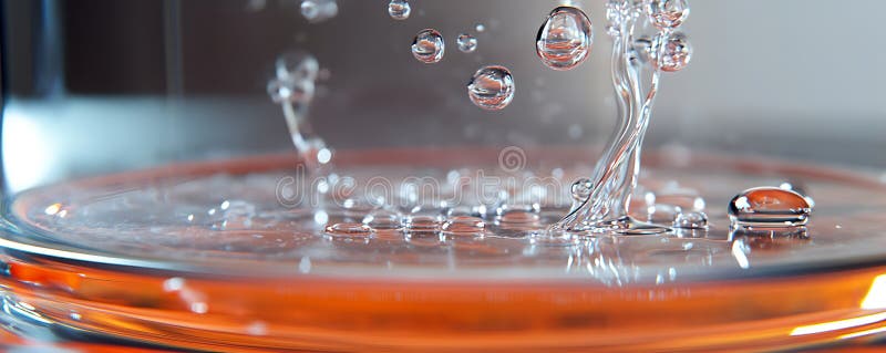 Crystal Clear Liquid Bubbling Over a Heating Plate Stock Illustration ...