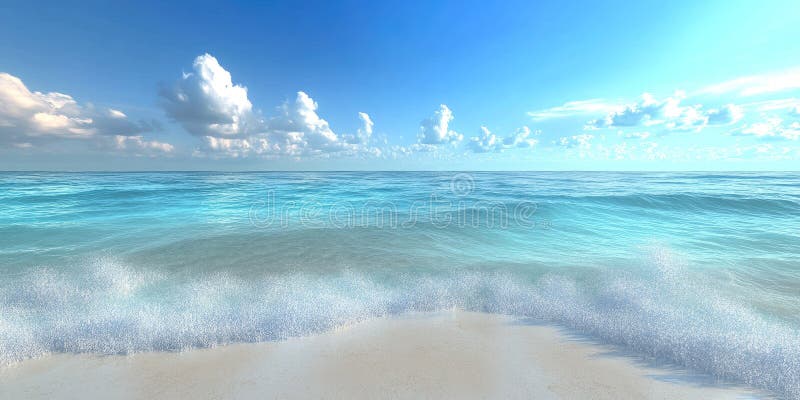 Crystal-Clear Ocean with Gentle Waves Stock Illustration - Illustration ...
