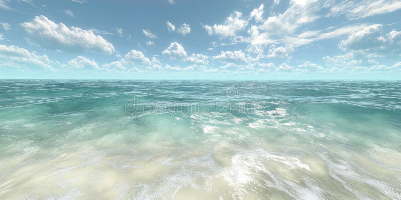 Crystal-Clear Ocean with Gentle Waves Stock Illustration - Illustration ...