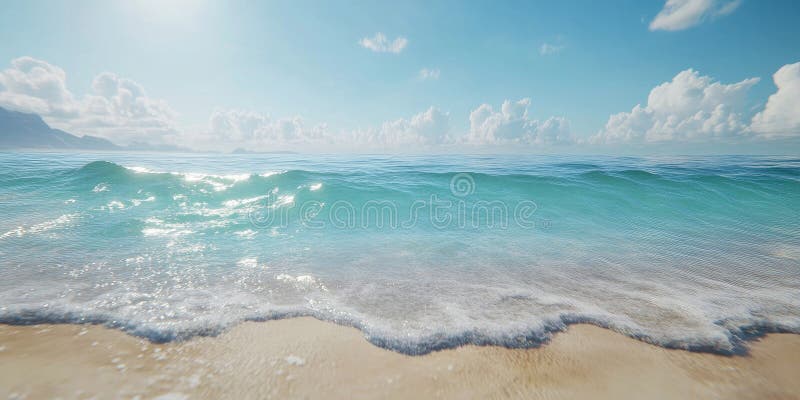 Crystal-Clear Ocean with Gentle Waves Stock Illustration - Illustration ...
