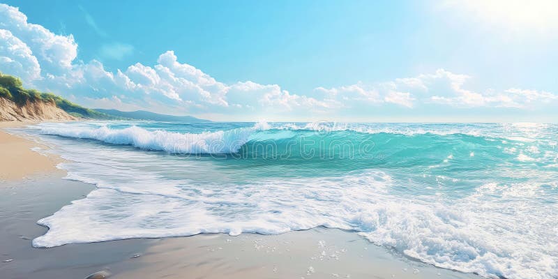 Crystal-Clear Ocean Waves Gently Lapping the Shore - Peaceful and ...