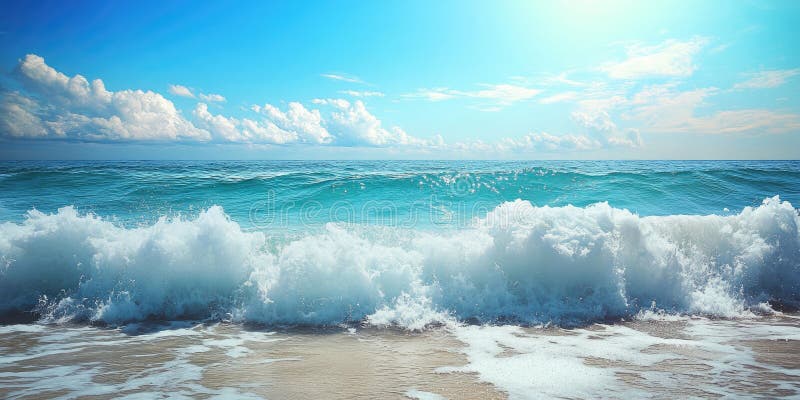 Crystal-Clear Ocean Waves with Soft Foam - Refreshing and Serene ...
