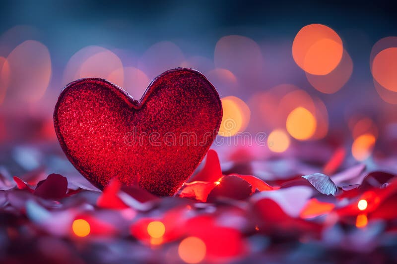 A crystal clear red heart stock illustration. Illustration of magical ...