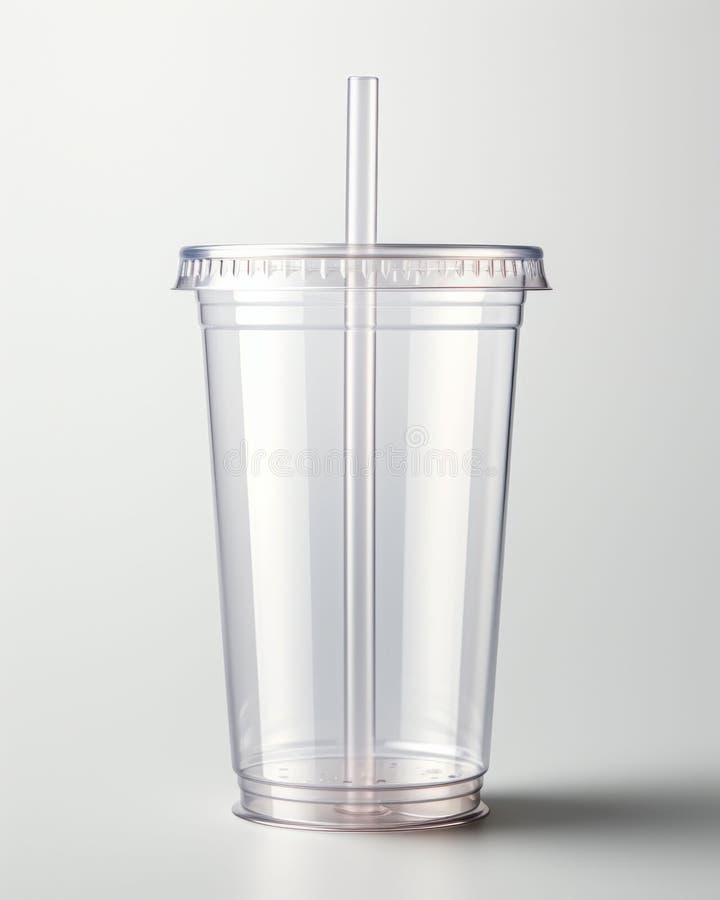 Crystal Clear: Reusable Plastic Cup and Straw for Refreshing Drinks ...