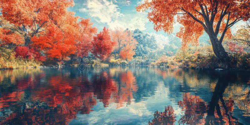 Crystal-Clear River Reflecting the Trees Above - Peaceful and Natural ...