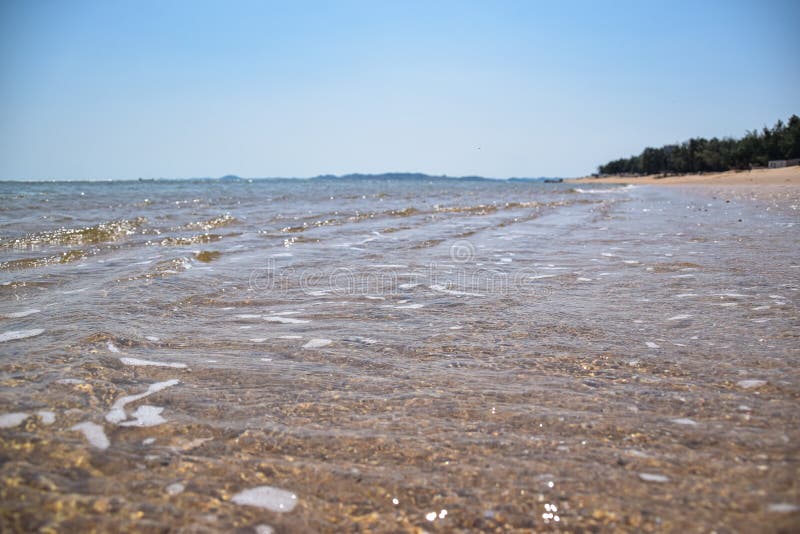 The Crystal Clear Sea Water is on the Beach in Summer Stock Image ...