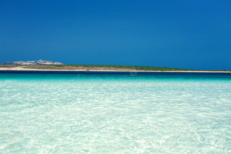 Crystal Clear Sea with White Sand of Tropical Island Stock Image ...