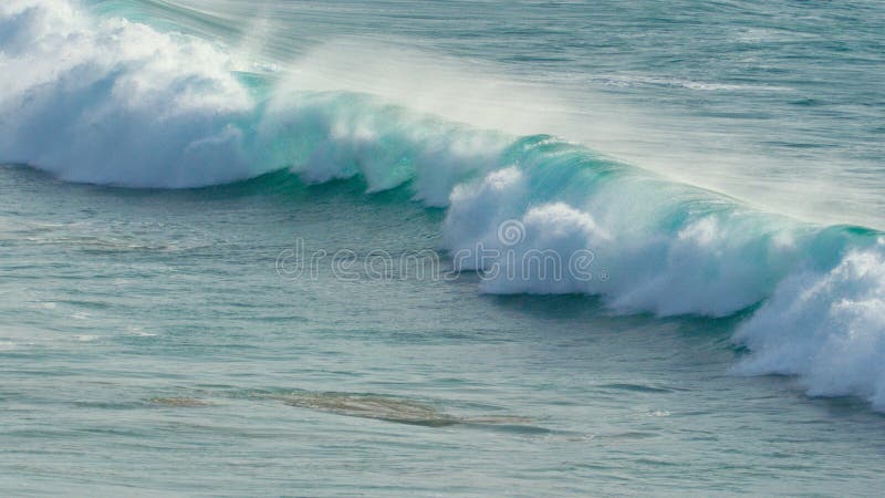Crystal Clear Smooth Waves Slowly Approaching Empty Coast from a Great ...