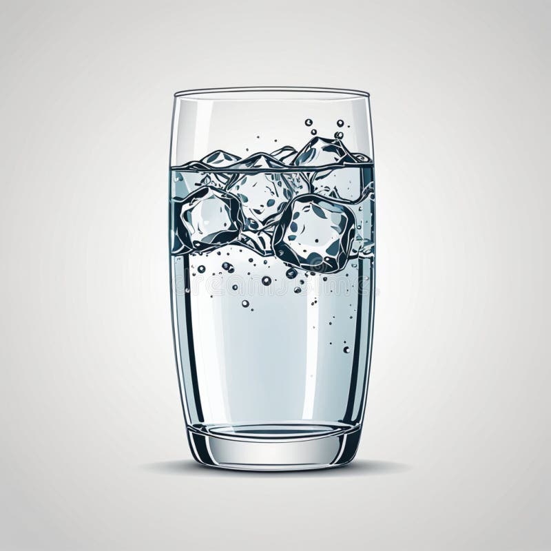 Crystal Clear Sparkling Water in Glass Vector Illustration Stock ...