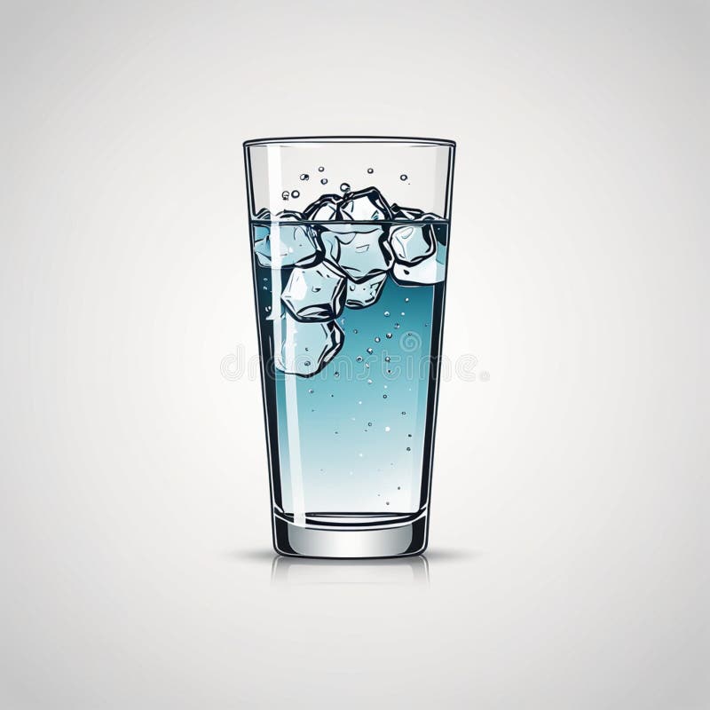 Crystal Clear Sparkling Water in Glass Vector Illustration Stock ...