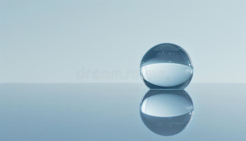 A Crystal Clear Sphere Reflecting Light on a Smooth Surface Stock Photo ...