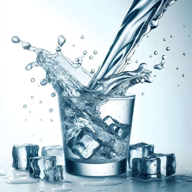 Crystal Clear Splash with Dynamic Ice Movement and Sophisticated Flow ...