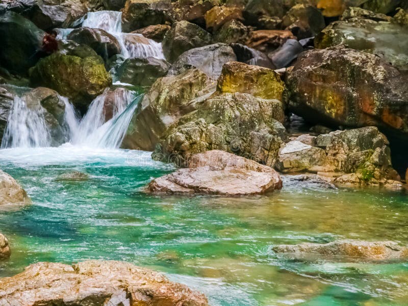 Crystal-clear Stream Cascading Over Rocks in a Serene Natural Setting ...