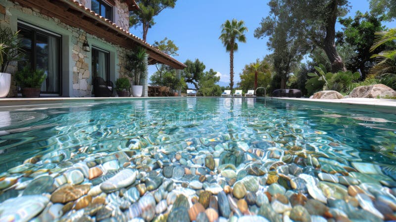 Crystal Clear Swimming Pool Water Stock Image - Image of swim, liquid ...