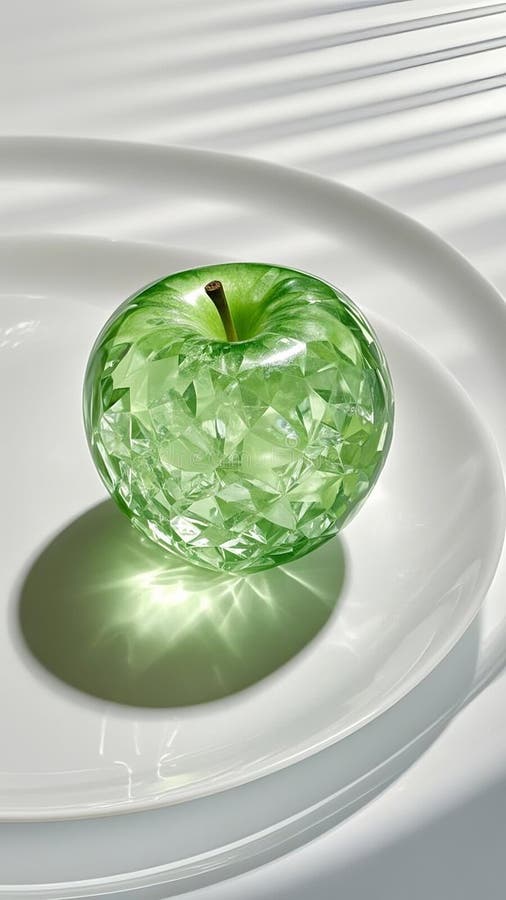 A Crystal Clear Tender Green Apple, Ice Crystal Texture, Dreamy ...