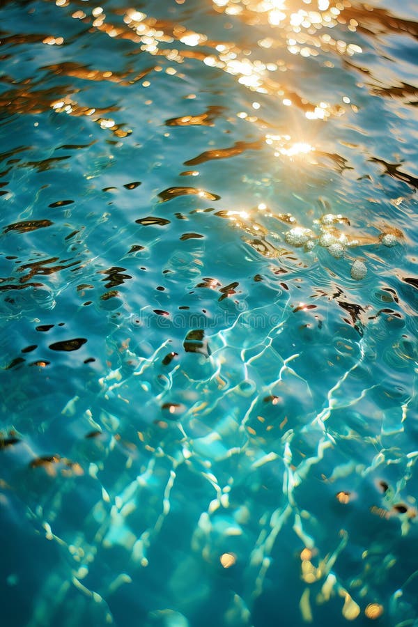 Glistening Turquoise Water Dances Under the Warm Golden Sunlight ...