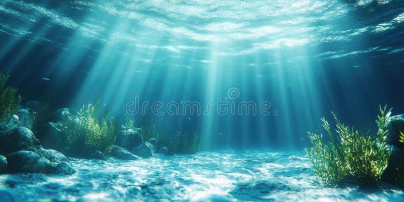 Crystal-Clear Underwater Scene with Soft Light Rays - Calm and ...