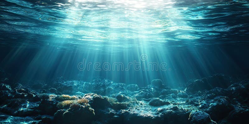 Crystal-Clear Underwater Scene with Soft Light Rays - Calm and ...