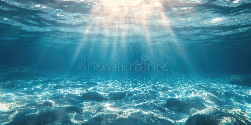 Crystal-Clear Underwater Scene with Soft Light Rays - Calm and ...