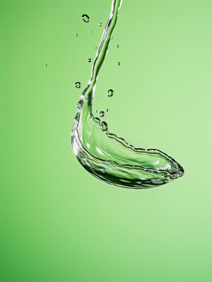 Crystal Clear Water Drip Splash on Green Background AI Stock Image ...
