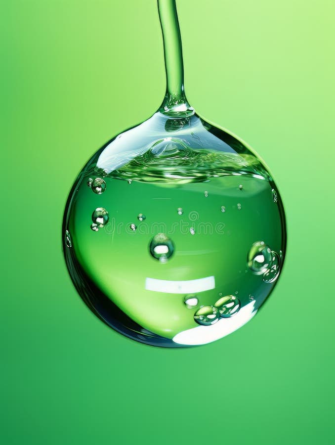 Crystal Clear Water Drip Splash on Green Background AI Stock Image ...