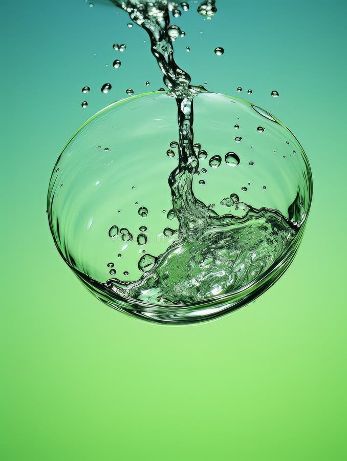Crystal Clear Water Drip Splash on Green Background AI Stock Image ...
