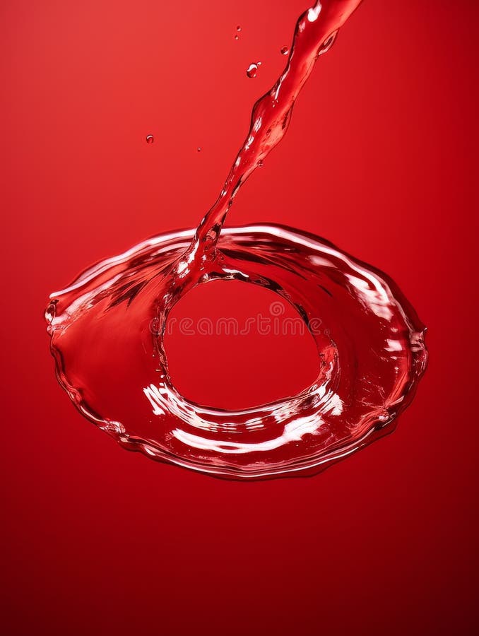 Crystal Clear Water Drip Splash on Red Background AI Stock Illustration ...