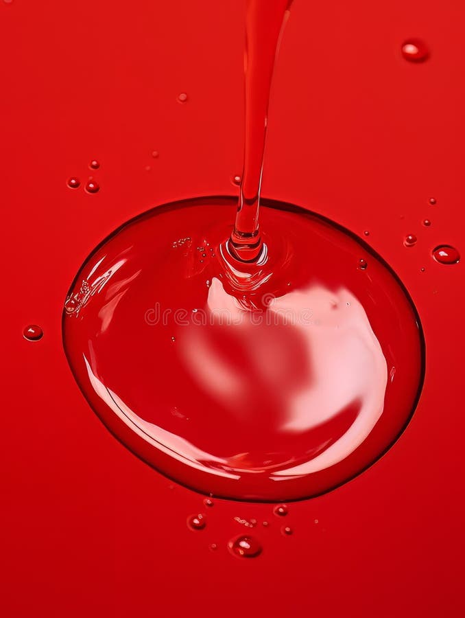 Crystal Clear Water Drip Splash on Red Background AI Stock Illustration ...