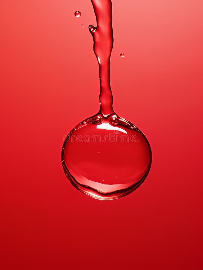 Crystal Clear Water Drip Splash on Red Background AI Stock Illustration ...