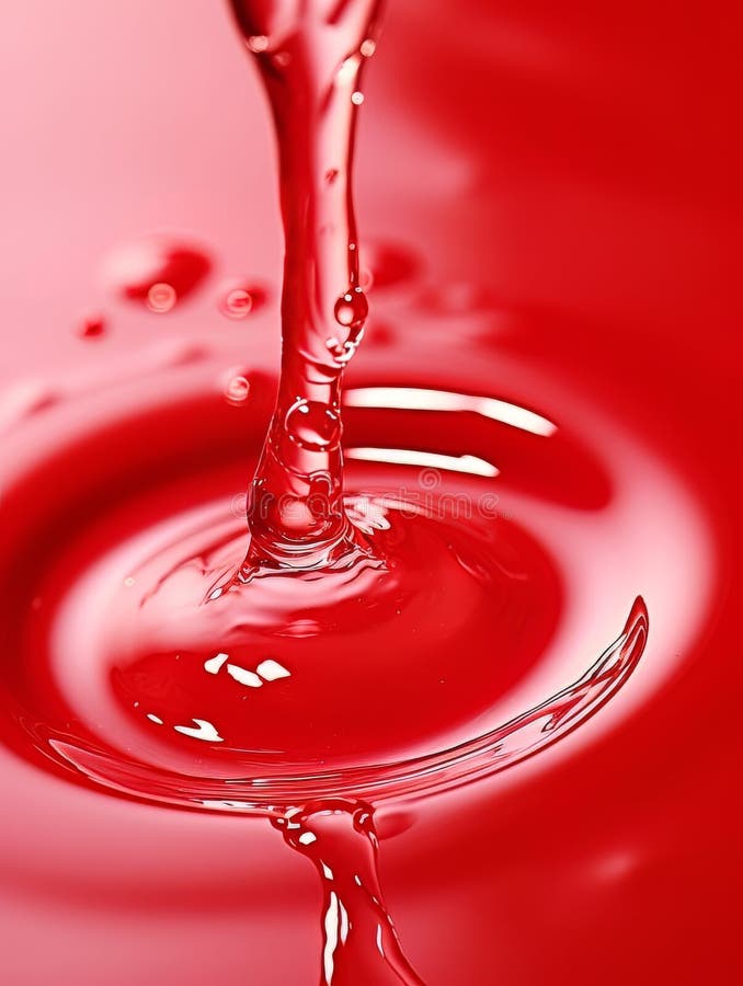 Crystal Clear Water Drip Splash on Red Background AI Stock Illustration ...