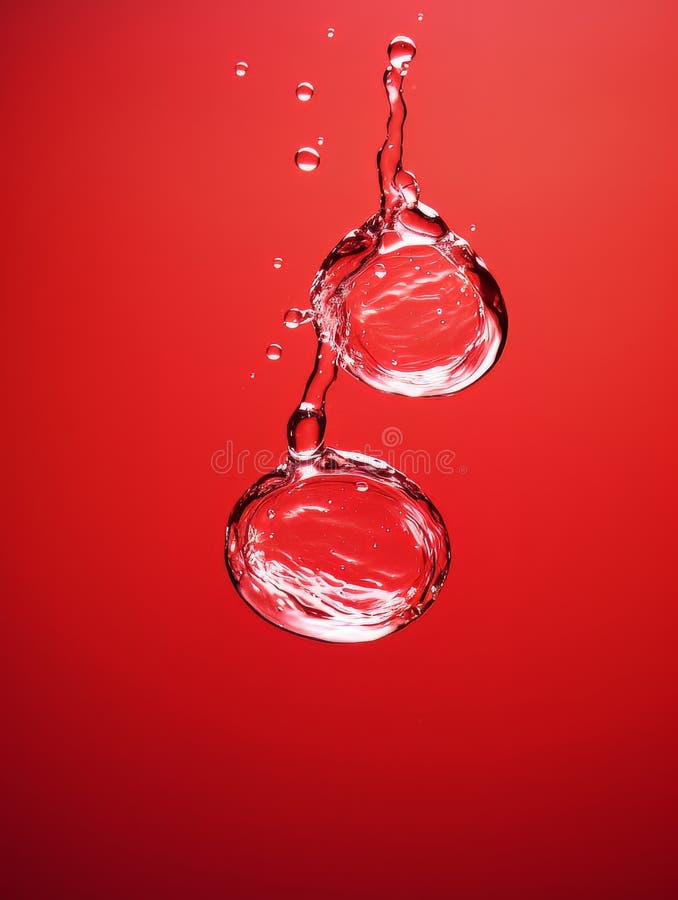 Crystal Clear Water Drip Splash on Red Background AI Stock Illustration ...
