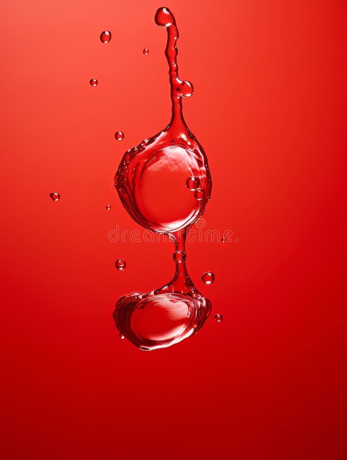 Crystal Clear Water Drip Splash on Red Background AI Stock Illustration ...