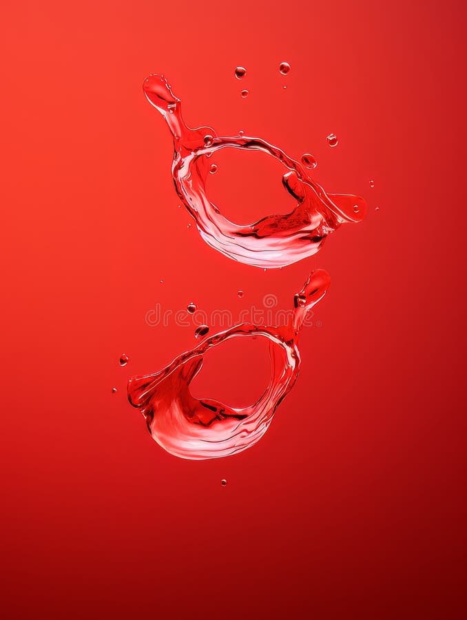 Crystal Clear Water Drip Splash on Red Background AI Stock Illustration ...