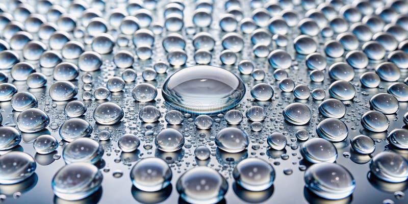 Crystal Clear Water Droplets Create a Mesmerizing Pattern on a Pure ...