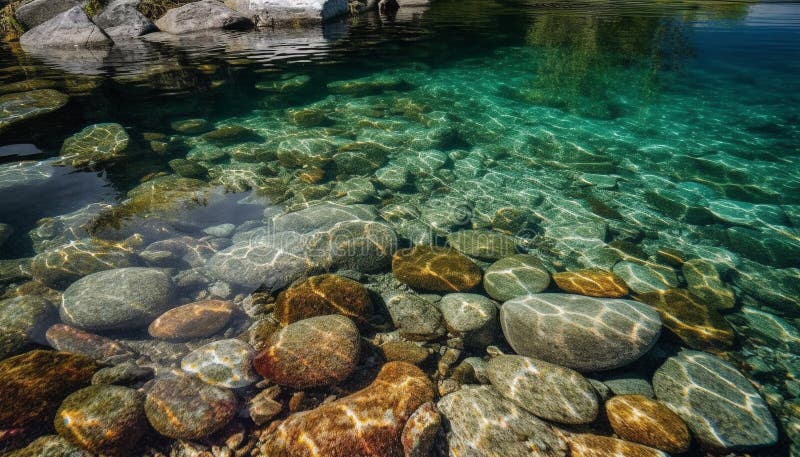 Crystal Clear Water Reflects Tranquil Tropical Beauty Generated by AI ...
