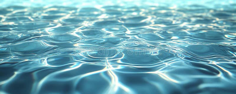 Crystal Clear Water with Soft, Concentric Ripples Expanding Across the ...