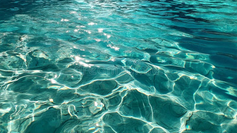 Crystal Clear Water Surface Reflecting Sunlight in a Tranquil Pool ...