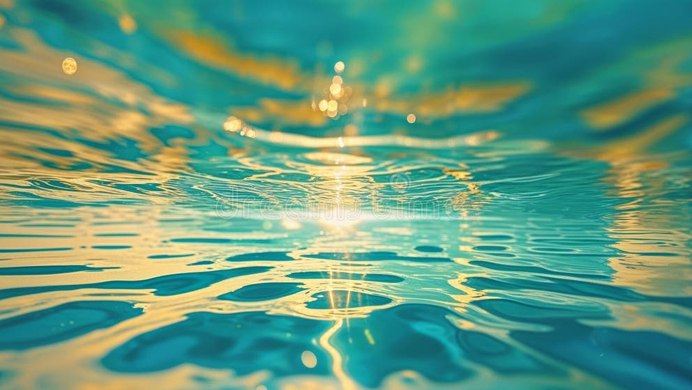 Crystal Clear Water Surface Reflecting Sunlight in Tropical Paradise ...