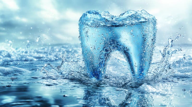 Crystal-clear Water Tooth Splash in Refreshing Aqua Scene Stock Image ...