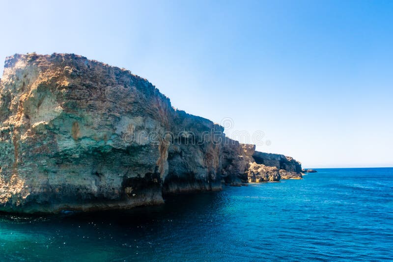 Crystal Clear Water Under the Cliffs of Malta Stock Photo - Image of ...