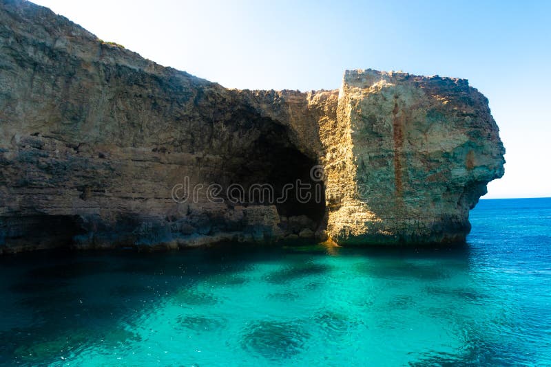 Crystal Clear Water Under the Cliffs of Malta Stock Image - Image of ...
