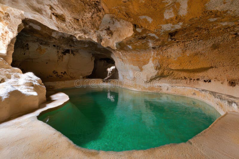 Crystal Clear Water in an Underground Pool Stock Illustration ...