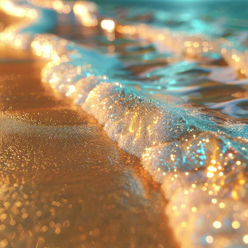 Crystal Clear Waters Lap Onto Sunlit Tropical Sandy Shores Stock ...
