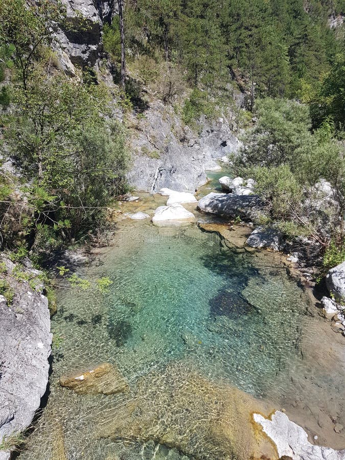 Crystal Clear Waters of Mountain Stream Stock Photo - Image of blue ...
