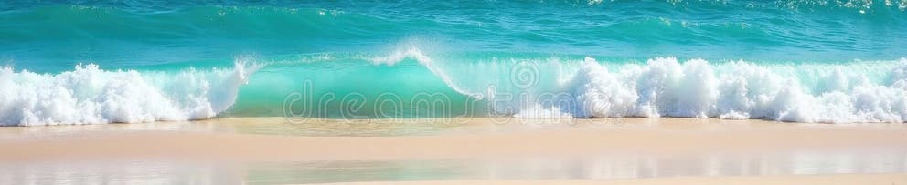 Crystal Clear Wave Breaking on a Smooth Sandy Beach, Coastal, Sky ...