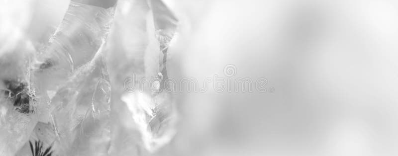 Crystal Close-up Black and White. Banner Format Stock Photo - Image of ...