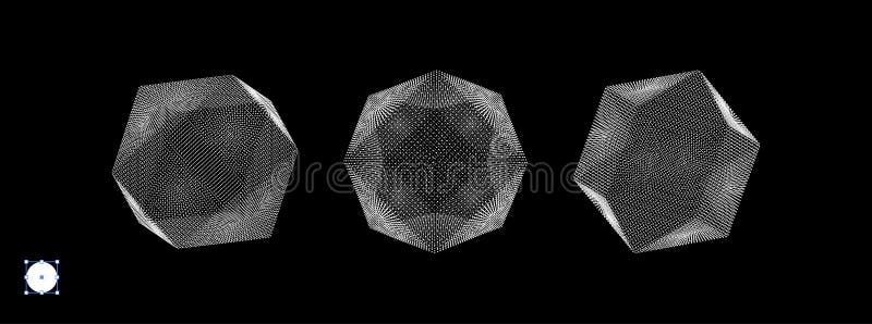 Crystal Consisting of Small Particles. Object with Dots. Molecular Grid ...